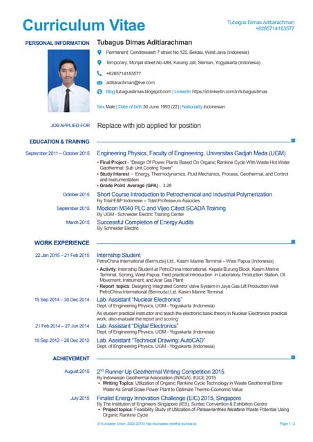 CV-RESUME Dimas Kusuma | PDF