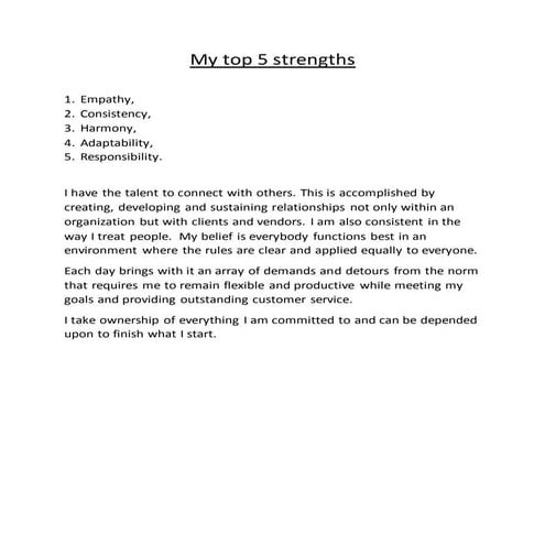 My top 5 strengths | PDF