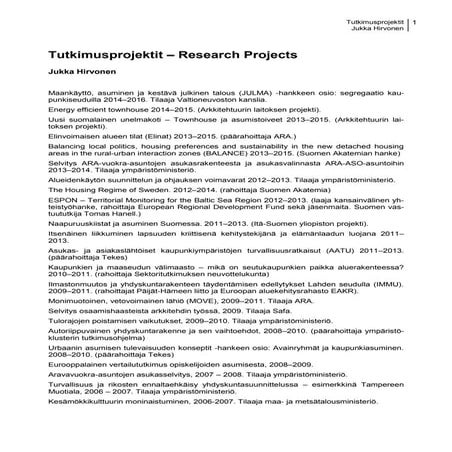 Hirvonen Jukka research projects | PDF