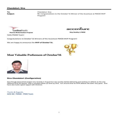 Accenture MVP Award | PDF
