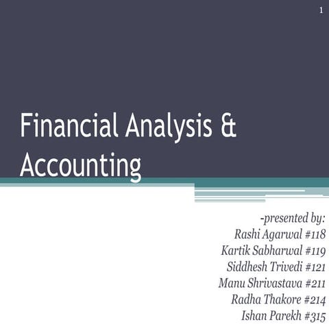 Financial Analysis & Accounting Case Study - Infosys & TCS | PPTX