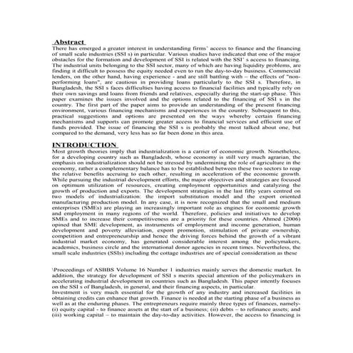 Suitability of small and medium scale business in Bangladesh | PDF