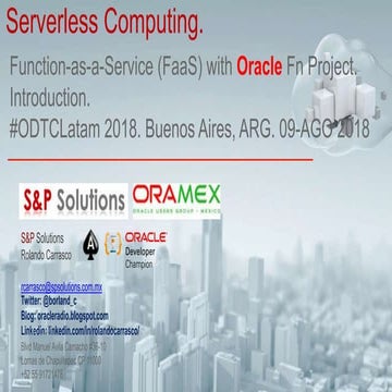 Introduction To Serverless Oracle Fn Project Ppt