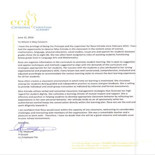 CCA reference letter | PDF