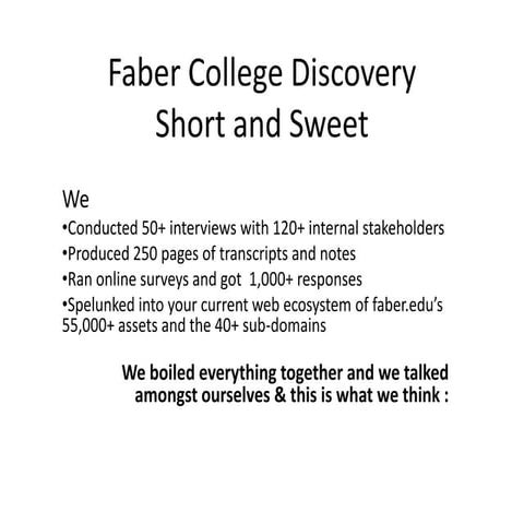 Faber College Discovery Deck | PPT