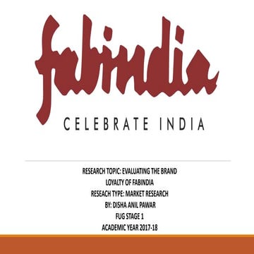 Fabindia brand loyalty | PPTX