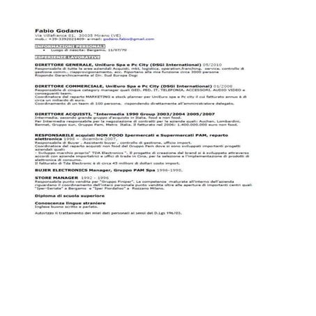 Fabio Godano Curriculum | DOCX