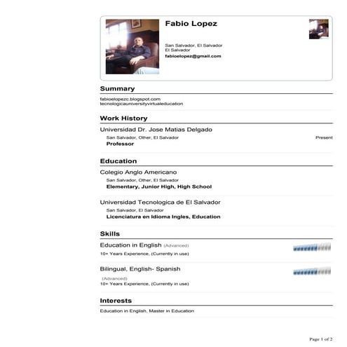 Fabio lopez visual_cv_resume[1] | PDF
