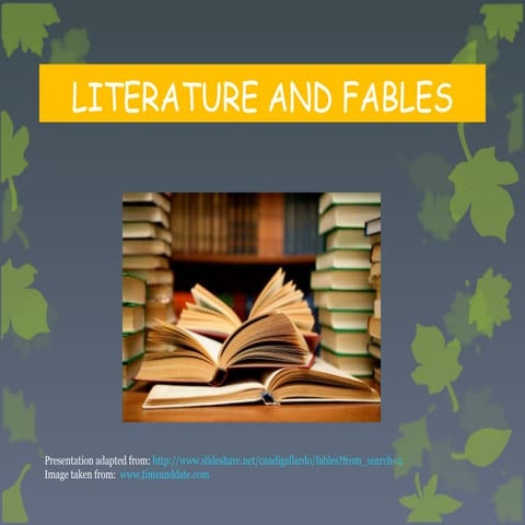 Literature & Fables | PPT | Books and Literature