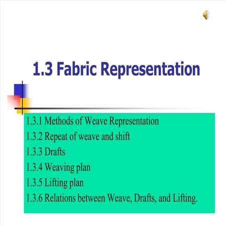 Textile Fabric representation - Types and structure | PDF