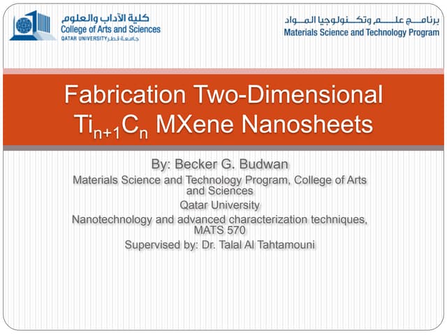 Fabrication and Characterization of 2D Titanium Carbide MXene ... Fabrication and Characterization of 2D Titanium Carbide MXene ...