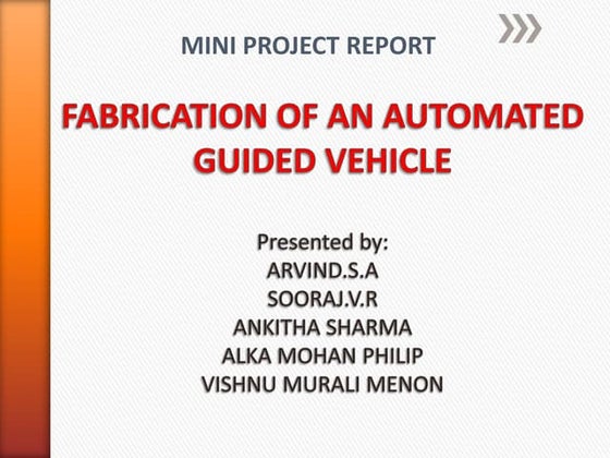 Automated Guided Vehicle(AGV) | PPT