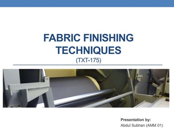 Textile finishing | PPTX