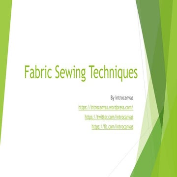 Fabric Sewing Techniques | PPTX