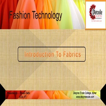 Fabric studies | PPTX | Women\'s Outerwear | Women\'s Clothing