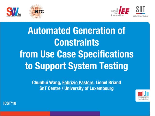 Automated Generation Of Constraints From Use Case Specifications To 8290