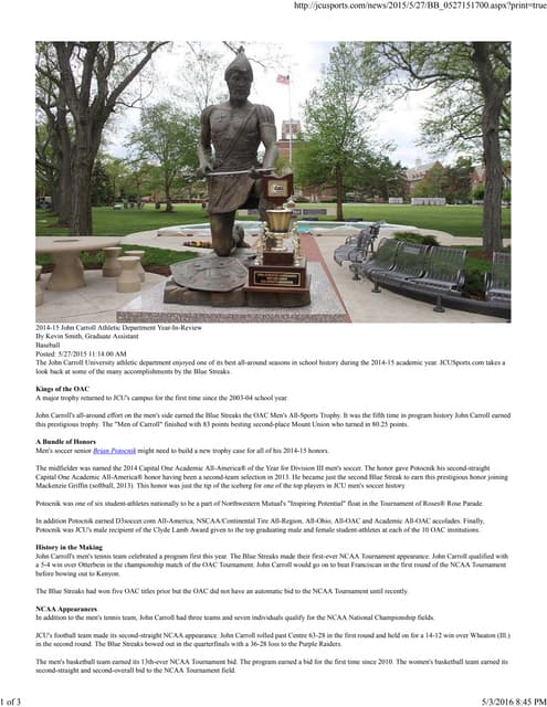 Biography Sample 1 - Student-Athlete Profile | PDF | College Basketball ...