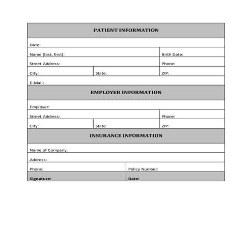 Patient Form Sample | DOCX