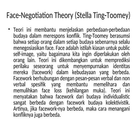 Face-Negotiation Theory fix english .ppt