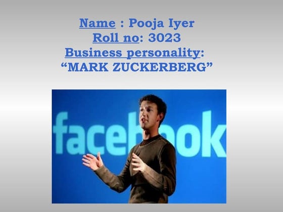 Presentation On Mark Zuckerberg life Style!! | PPTX | Internet | Computing