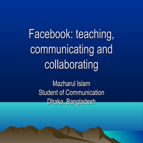 Facebook | PPT | Social Networking | Internet