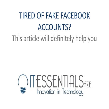How to spot a fake account on Facebook? | PPTX | Social Networking ...