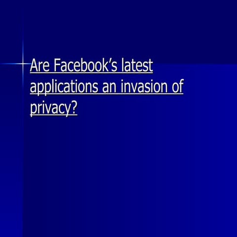 Facebook privacy issues | PPT