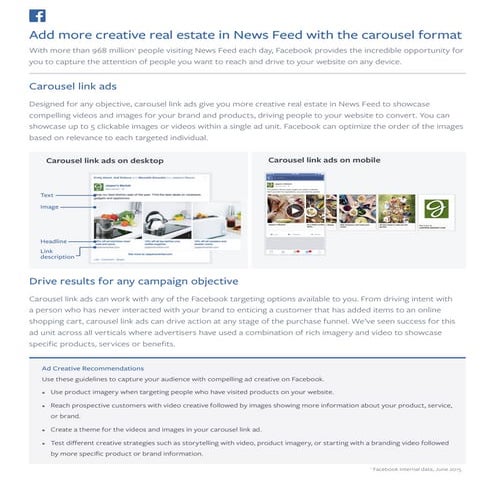 Facebook Carousel Ads Creative Guideline | PDF