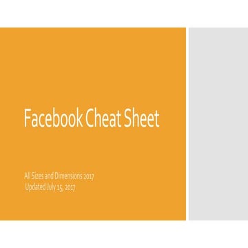 Facebook cheat sheet 2017 | PPT