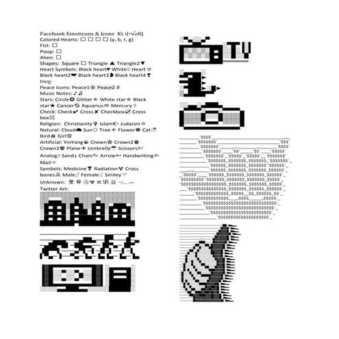 Facebook emoticons and icons | DOCX