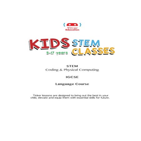 Tinker Education Kids STEM Classes 2017 Term 3 | PDF