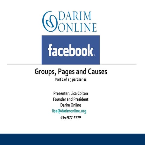 Facebook Groups, Pages and Causes | PPT