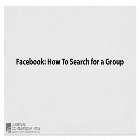 Facebook: How to Search For a Group | PDF