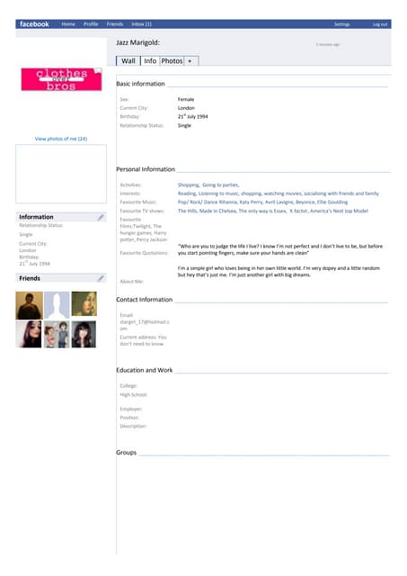 Printable Facebook Template