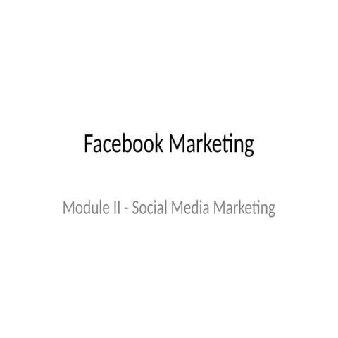 Facebook marketing for business for students | PPTX