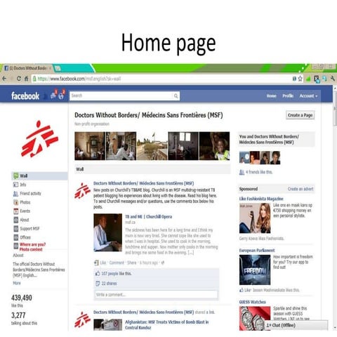 Facebook page presentation | PPTX | Web Design and HTML | Internet