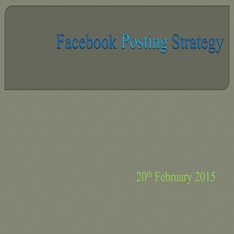 Facebook Posting Strategy Presentation | PPTX