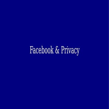 Facebook & Privacy : dove sono i parametri | ODP