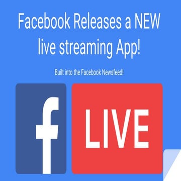 Facebook releases a new live streaming app! | PPT