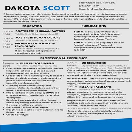 Facebook resume 10122020 | PDF