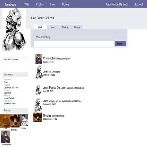 Facebook sample page | PPT