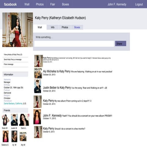 Facebook template use this to do the assignment | PPT