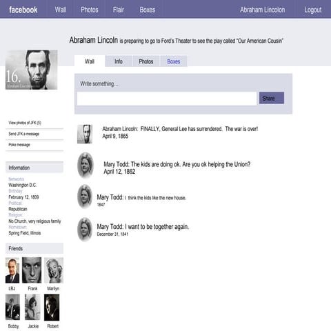 Facebook template use this to do the assignment | PPT