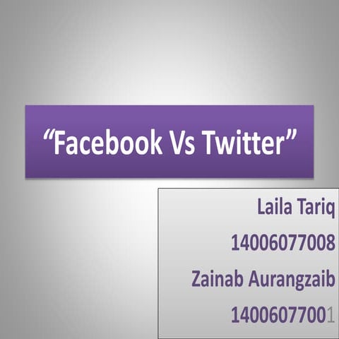 Facebook vs twitter 1 | PPTX | Social Networking | Internet