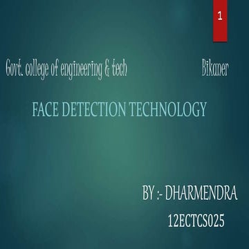 best face detection technology ppt | PPTX | Technology & Computing