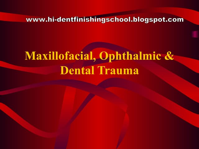 Management of maxillofacial trauma | PPTX