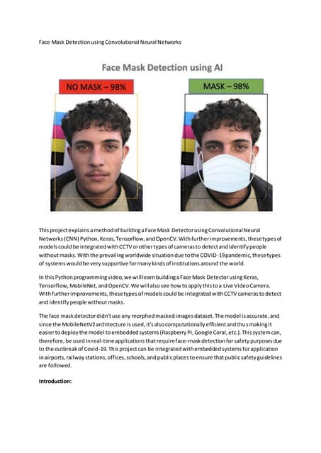 Face Mask Detection Group 14 Pptx