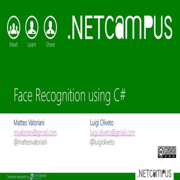 Face Recognition using C# | PPTX | Internet | Computing