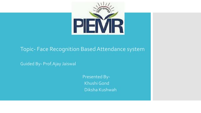 Face Recognition Attendance System 1 1pptx Computing