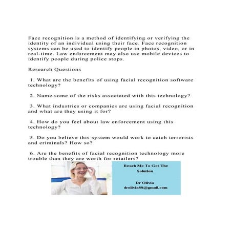 Face recognition is a method of identifying or verifying the ide.docx